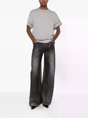 CIRCUS HOTEL Eyelet-embellished T-shirt - Grey
