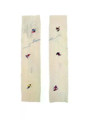 Dsquared2 Cable-knit Embroidered Leg Warmers - Neutrals