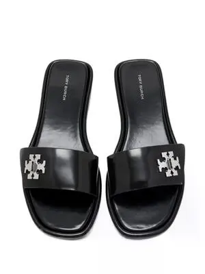 Tory Burch T Lock Leather Slides