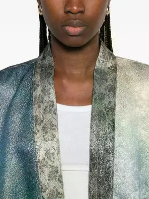 PIERRE-LOUIS MASCIA Floral-print Open-front Coat