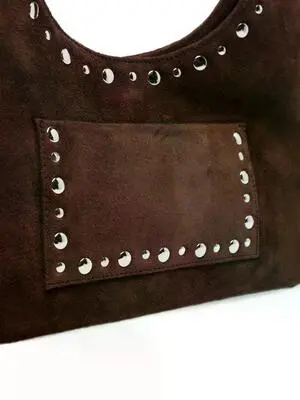 Gimaguas Franca Stud-embellished Shoulder Bag - Brown
