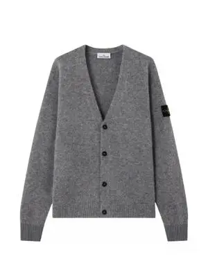 Stone Island 5100046 Baby Alpaca Blend Cardigan - Grey