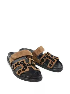 Hermès Chypre Leopard-pattern Sandals
