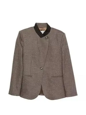 TWP Herringbone-pattern Asymmetric-fastening Jacket