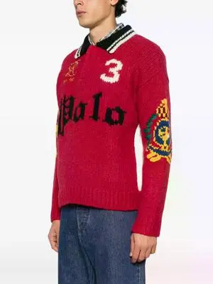 Polo Ralph Lauren Logo-intarsia Ribbed-knit Polo Shirt - Red