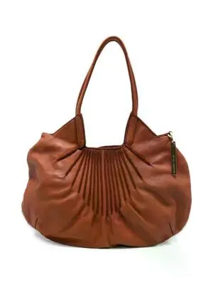CATERINA LUCCHI Ornella Pleated Leather Shoulder Bag - Brown