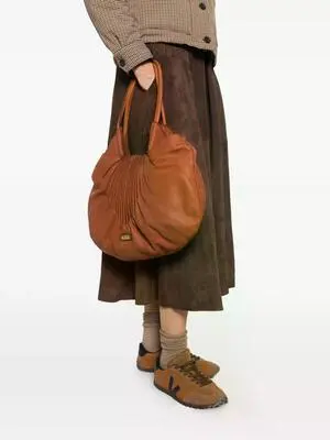 CATERINA LUCCHI Ornella Pleated Leather Shoulder Bag - Brown