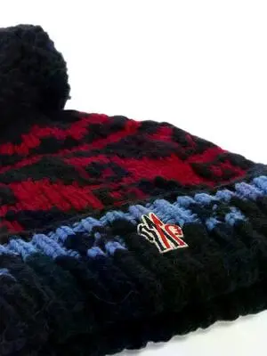 Moncler Logo-embroidered Pompom Beanie Hat