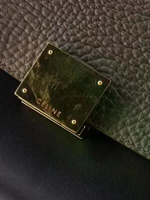 Celine Tricolor Trapeze Bag Leather Medium Satchel