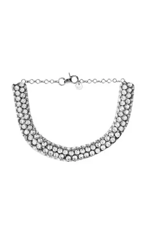 SHANNON BOND Rhodium Eclipse Necklace - Silver