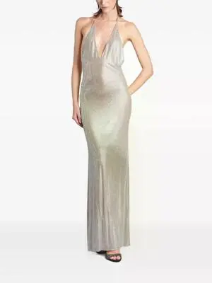 Giuseppe Di Morabito Crystal-embellished Halterneck Maxi Dress