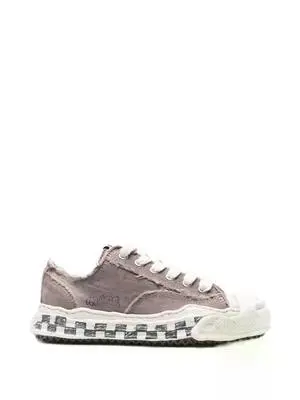 Mihara Yasuhiro Hank Og Graffiti Check Sole Canvas Low-top Sneakers - Grey