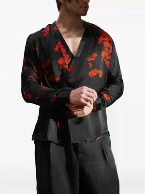 TESSITURA Floral-print Silk Shirt