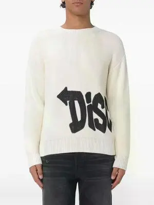 DISCLAIMER Logo-print Drop-shoulder Sweater - Neutrals