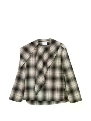 Sú Checked Asymmetric-wrap Top