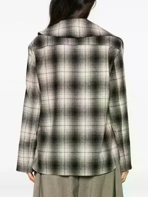 Sú Checked Asymmetric-wrap Top