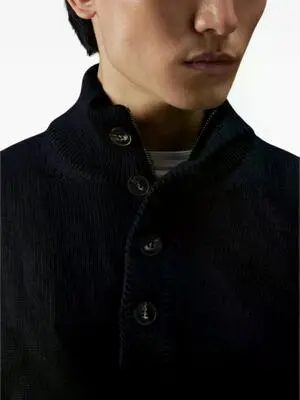 KANGRA Button-fastening Zip-up Wool Sweater