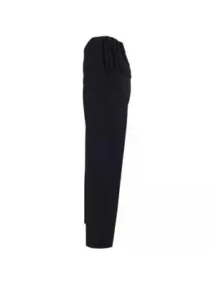 Max Mara Stretch Wool Flannel Trousers Navy