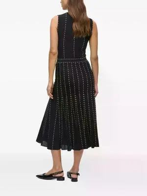 Karl Lagerfeld Contrast-stitch Pleated Midi Skirt