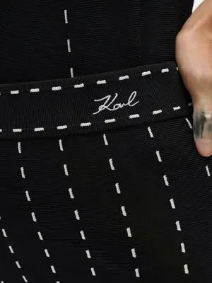 Karl Lagerfeld Contrast-stitch Pleated Midi Skirt
