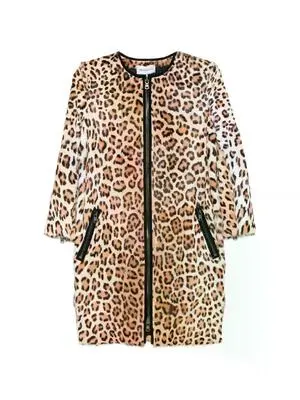 Emilio Pucci Leopard-print Zip-up Coat - Neutrals