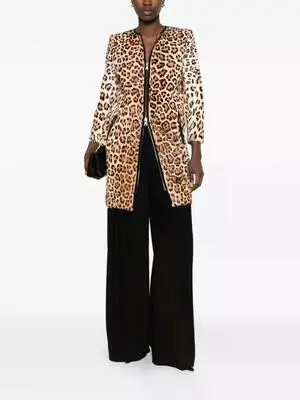 Emilio Pucci Leopard-print Zip-up Coat - Neutrals