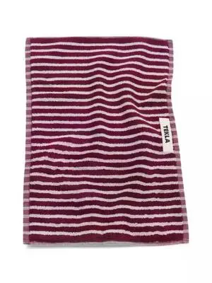 TEKLA Striped Cotton Towel - Red