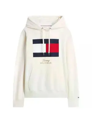 Tommy Hilfiger Logo-embroidered Fleece-texture Hoodie
