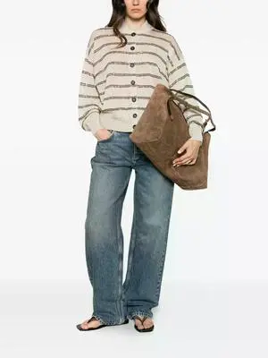 Brunello Cucinelli Sequin-embellished Striped Cardigan