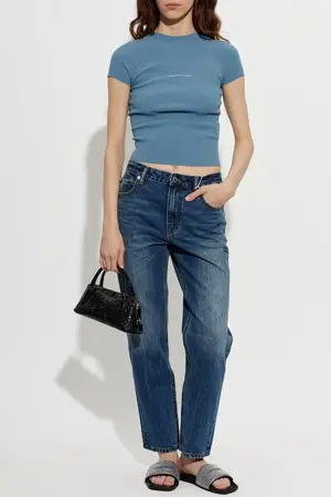 Alexander Wang Rubber Slide Sandals With Shiny Sequins