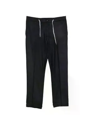 BARBA NAPOLI Drawstring-waistband Tailored Trousers - Blue