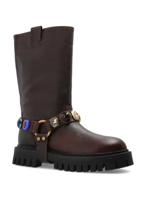 Kurt Geiger Loulou Harness Biker’ Ankle Boots