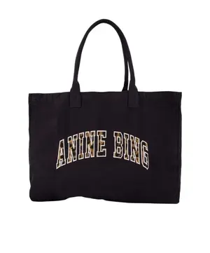ANINE BING Leo Canvas Tote - Washed Black