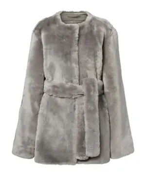 TOTEME Lace-up Plush Jacket - Gray