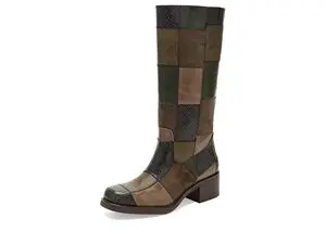 FRYE AND CO. Miranda Patchwork Boots - Evergreen Patchwork