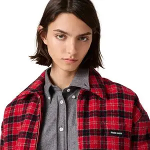 Miu Miu Plaid Down Jacket