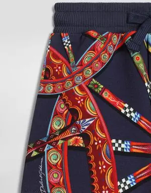 Dolce & Gabbana Carretto-print Fleece Bermuda Shorts