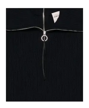 SEMICOUTURE Ribbed-knit Half-zip Sweater