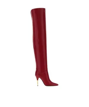 Valentino Garavani Pointed-toe Over-the-knee Boots - Red