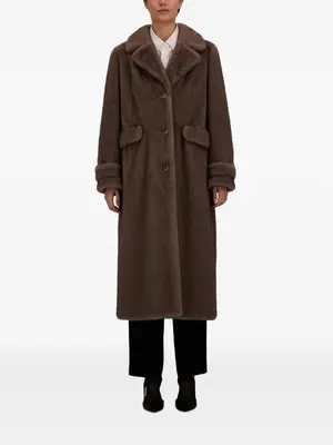Herno Faux Fur Single-breasted Coat