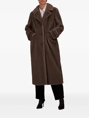 Herno Faux Fur Single-breasted Coat
