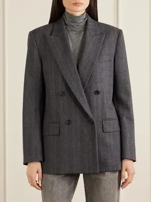 NILI LOTAN Checked Wool Blazer