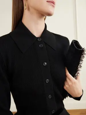 EMILIA WICKSTEAD Ribbed Wool Cardigan