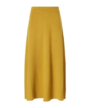 EMILIA WICKSTEAD Ribbed Wool Midi Skirt - Yellow