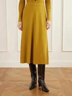 EMILIA WICKSTEAD Ribbed Wool Midi Skirt