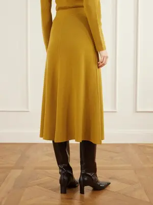 EMILIA WICKSTEAD Ribbed Wool Midi Skirt