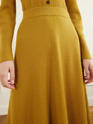 EMILIA WICKSTEAD Ribbed Wool Midi Skirt