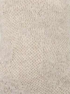 Brunello Cucinelli Sequin-embellished Open-knit Midi Dress