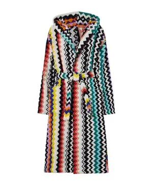 Missoni Hooded Striped Cotton-terry Robe - Multicolor