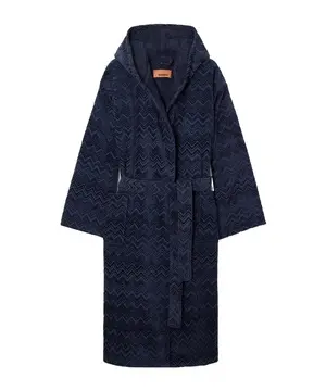 Missoni Belted Striped Cotton-terry Robe - Black